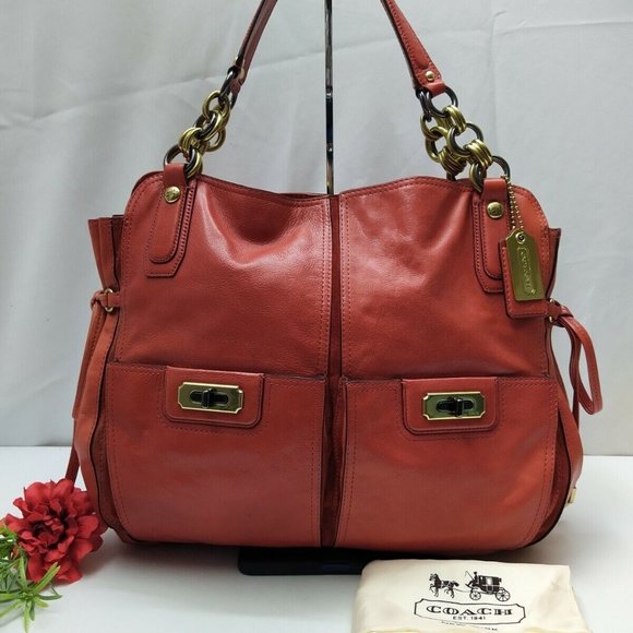 Coach | Bags | Coach Chelsea Flagship Curry Orange Leather Turnlock ...